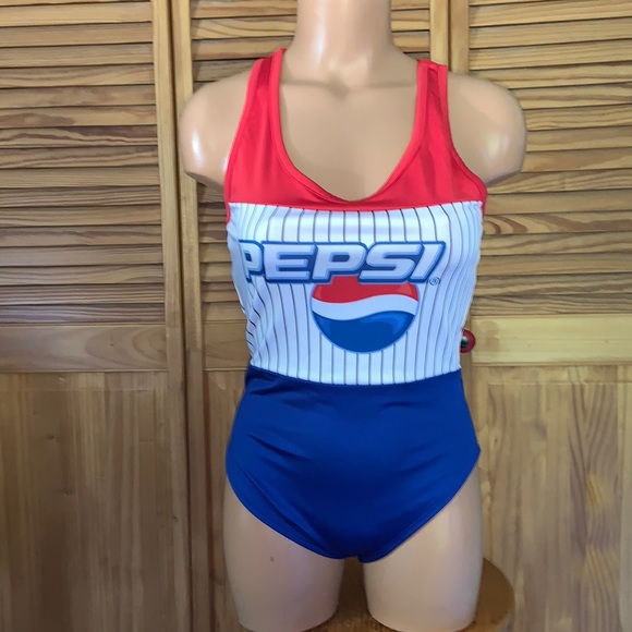Pepsi | Swim | Pepsi Swimsuit So Cute Size Medium Red White And Blue ...